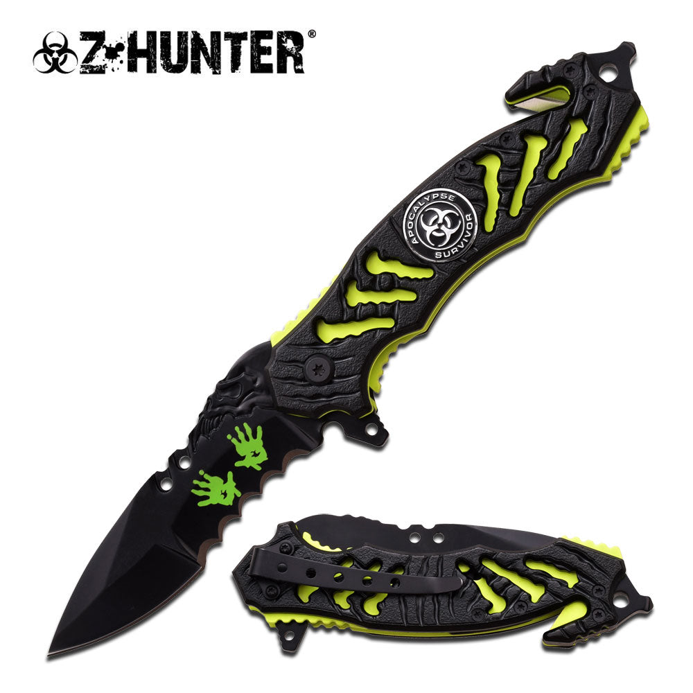 Zombie Bio Hazard Apocalypse Survivor Rescue Knife - Neon Green ...