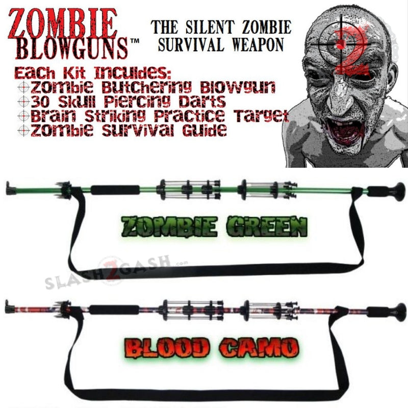 Zombie 24" Blowgun .40 cal LOADED w/ 30 Darts - Zombie Green – Slash2Gash
