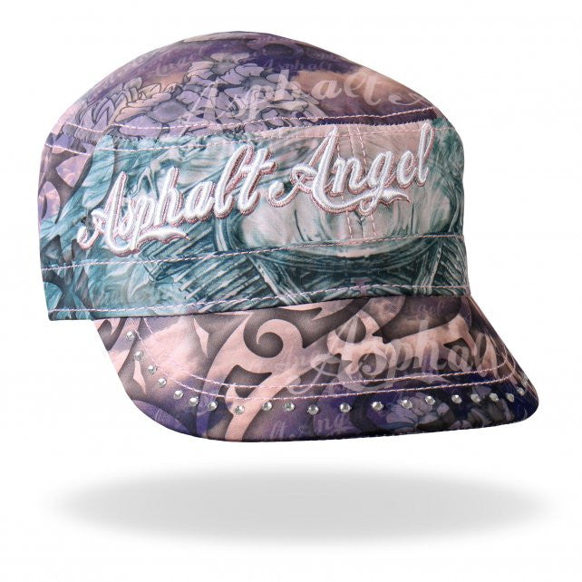 Hot Leathers Asphalt Angel Wings Cadet Cap w/ Rhinestones – Slash2Gash
