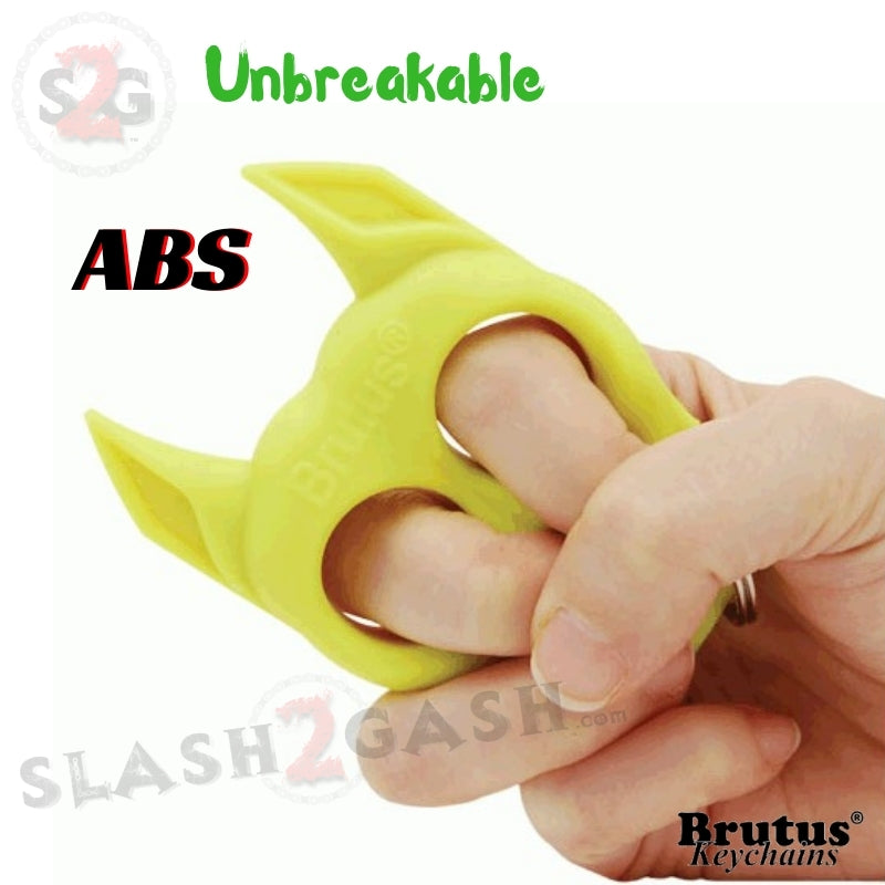 Brutus Self Defense Keychain ABS Knuckles - Neon Yellow Bulldog ...