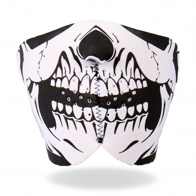 Hot Leathers Neoprene Skull 1/2 Mask - Black and White Face Mask ...