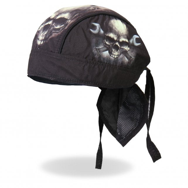Hot Leathers Skull & Wrench Bones Headwrap Premium Biker Du-Rag ...