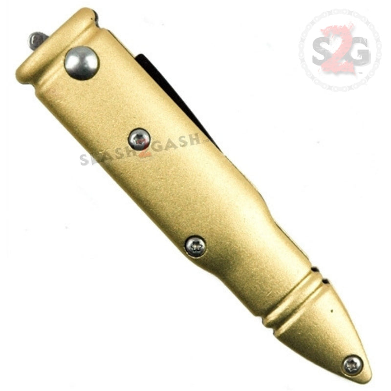 Mini Automatic Bullet Knife Cali Legal Switchblade - Gold – Slash2Gash