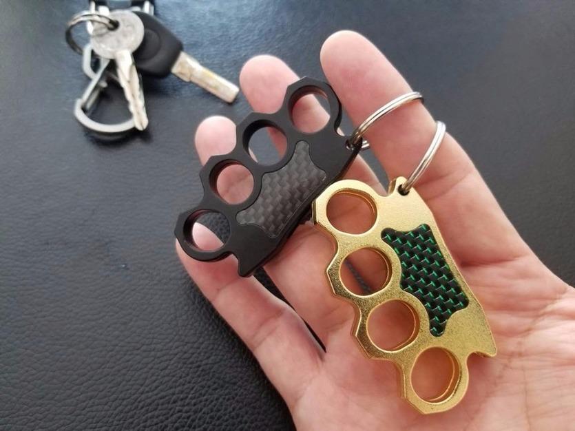 Mini Knuckle OTF Key Chain Knife Small Automatic Switchblade - Carbon ...