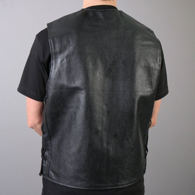 Hot Leathers Men's Concealed Carry Leather Vest w/ Solid Back – Slash2Gash